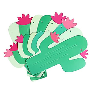 Tinksky Summer Theme Wedding Parties Decorations Single Sided Cactus Banner Pennant Tropical Party Birthday Party Festival Luau Hawaii children's party Decoration