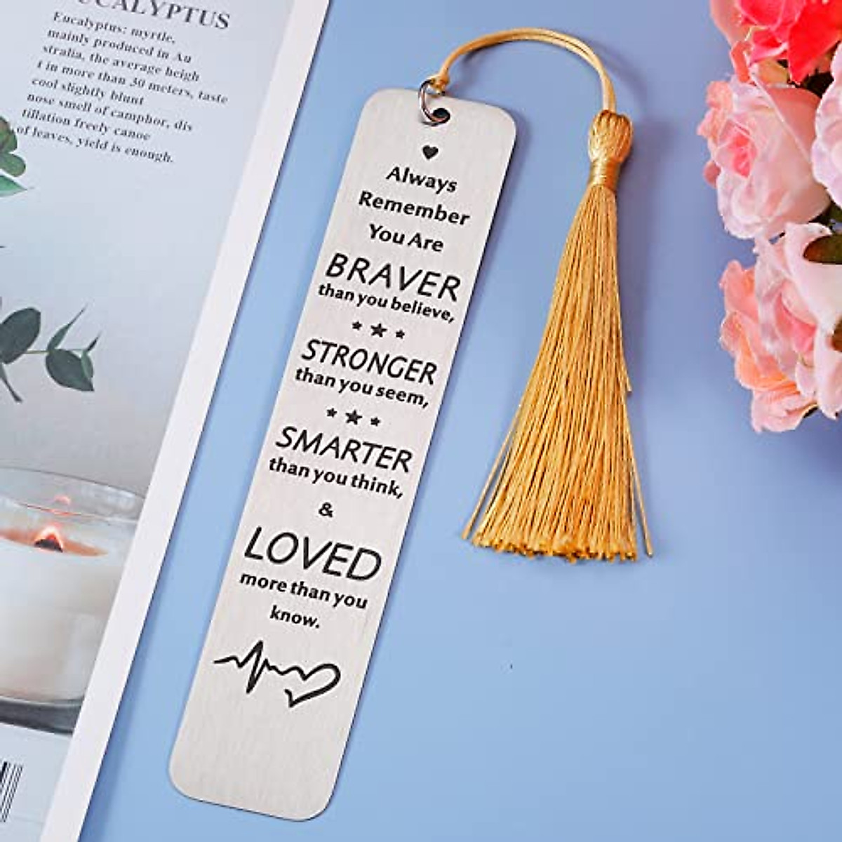 Best Friend Gifts for Inspirational Bookmark Christmas Stocking Stuffers for Kids Men Women Daughter Son Gifts for Birthday Graduation Gifts Back to School for Girls Book Lover Breast Cancer Gifts