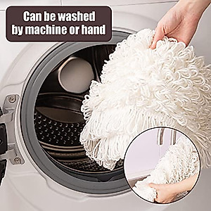 Eyliden 36" Professional Industrial Dust Mop, Commercial Cotton Dust Mops Broom, Telescopic Handle Residential Commercial Floor Cleaning Tools for Home Mall Hotel Office Garage Dust Mop (Brown, 36")