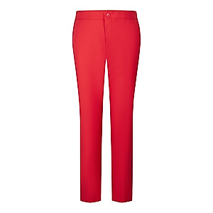 Kelyaa Women's 2 Piece Business Office Suit Lady Peaked Lapel Slim Fit One Button Blazer Jacket and Pants Set Red