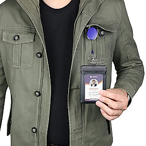 AOMIG 3PCS Retractable Badge Reel with Carabiner Badge Holder, Badge Reels Retractable Heavy Duty with Carabiner Reel Clip and Ring, Badge Holders for ID Card Key Keychain(Pink&Purple&Blue)