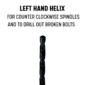Drill America - DWDLH1/16P12 1/16" High Speed Steel Left Hand Drill Bit (Pack of 12), DWDLH Series