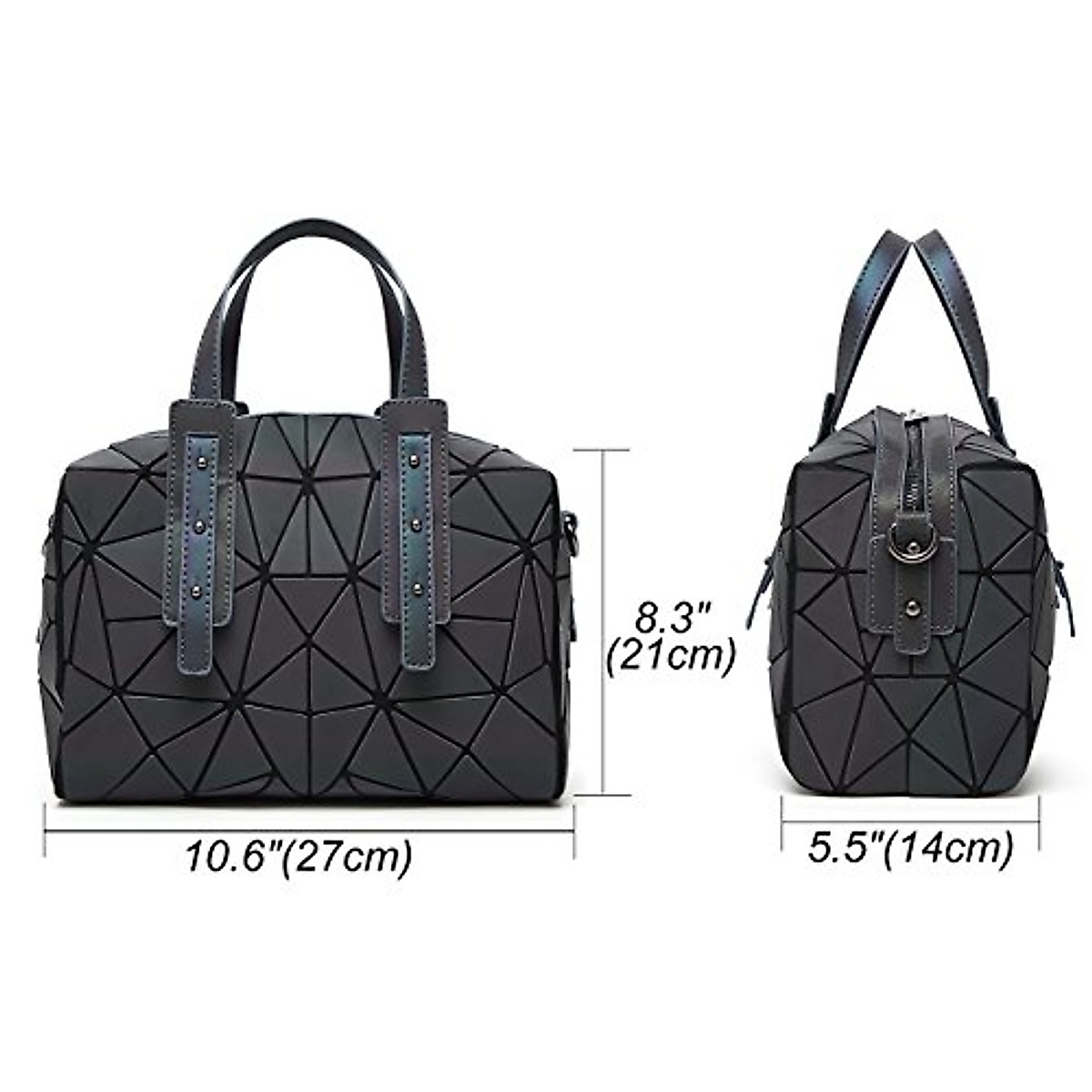 Geometric Backpack Luminous Backpacks Holographic Reflective Bag Lumikay Bags Irredescent Large Rainbow Purses Wallet Set NO.5