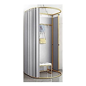 NOBRIM Fitting Room Clothing Store Fitting Room Free-Standing Changing Room with Metal Frame Suitable for Shopping mall Clothing Store Office for Privacy Protection