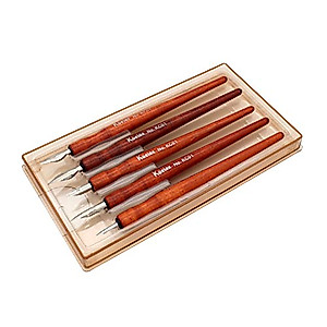 Hillento Comic Dip Pen Set, 5 Wooden Pen Handler Artist Cartoon Pen Set Calligraphy Dip Pens with 5 Nibs - Great for Manga/Comic/Calligraphy/Word Art/Pen-and-Ink Drawing