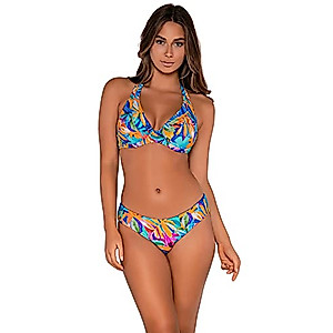 Sunsets Muse Halter Women's Swimsuit Bikini Top with Underwire & Removable Cups, Alegria, 32DD