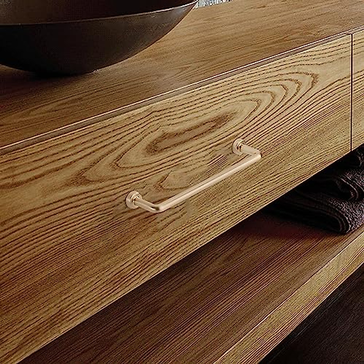 Asidrama 10 Pack 5 Inch(128mm) Brushed Brass Kitchen Cabinet Handles, Cabinet Pulls Kitchen Cabinet Hardware for Cupboard Drawer Pulls