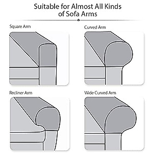 Hruile Arm Caps Arm Rest Covers Sofa Stretch Armrest Chair Covers Non Slip Furniture Protector Slipcovers for Armchairs Sofa Couches Recliner,Set of 4,Green