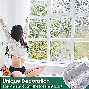 Coavas Frosted Window Privacy Film: Crystal Glass Film, No Glue Static Film, Anti UV Window Clings, One Way Vision Blocking for Home Office(17.7x78.7 inches)