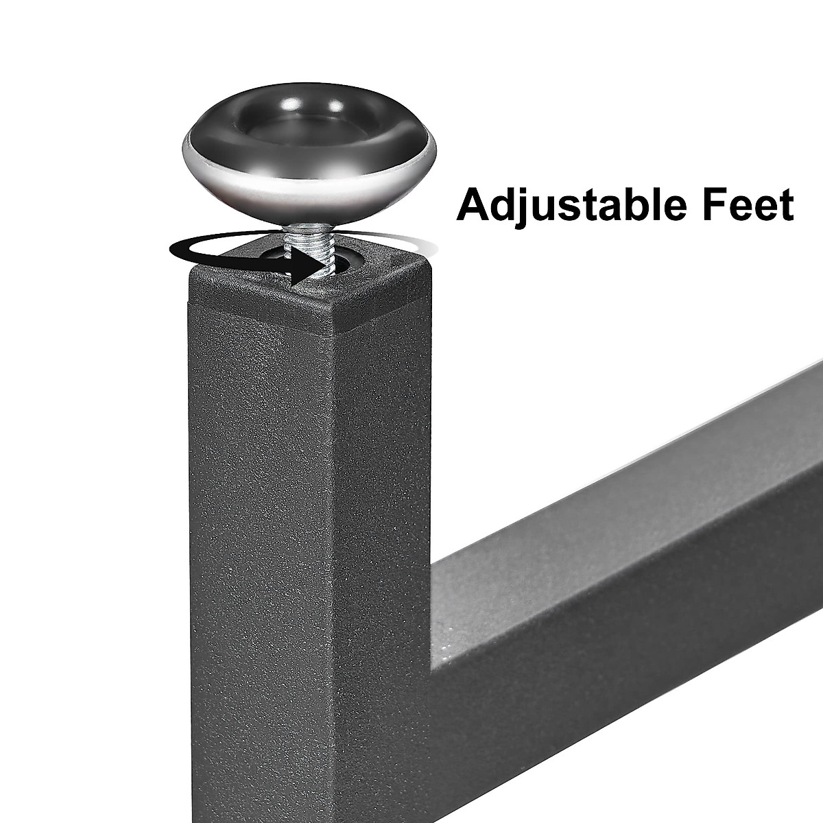 HOMCENES Printer Stand, Industrial Printer Table Rack, Mobile Printer Cart with Adjustable Feet Under Desk, Desktop Organizer Table, Sturdy Little Printer Desk, for Printer, Scanner, Fax, Home Office