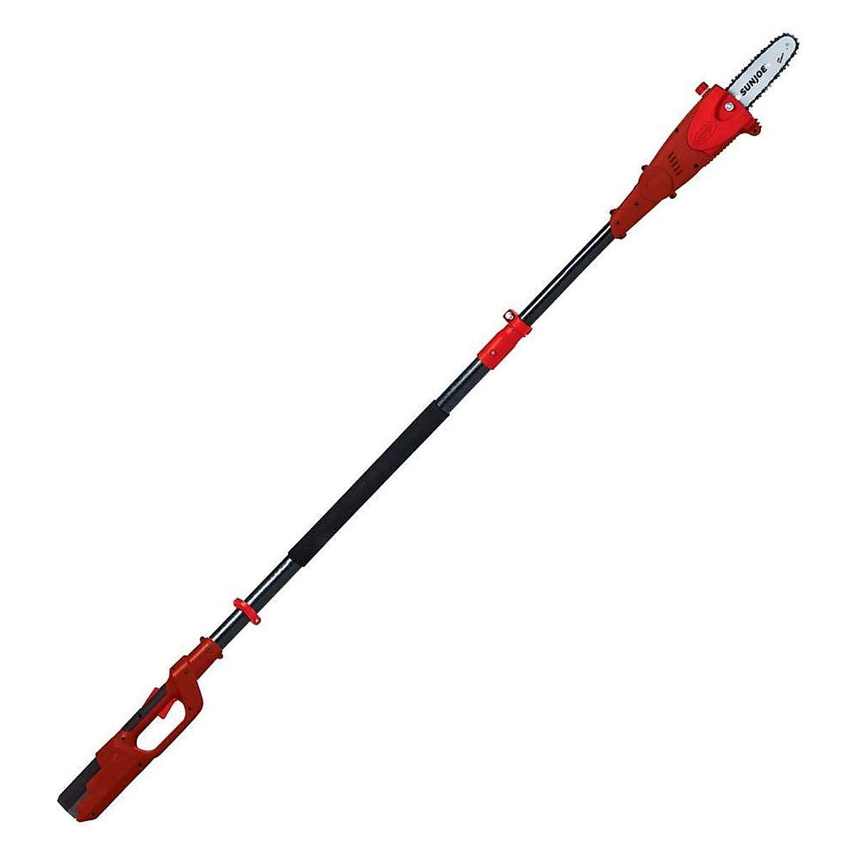 Sun Joe iON8PS2-LT-RED 40V Amp Cordless Multi-Angle Pole Chain Saw, 8", Kit (w/2.5-Ah Battery + Quick Charger)