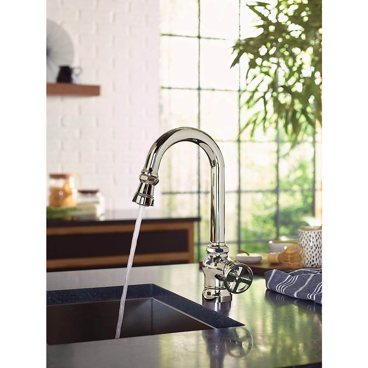 Moen S52003 Paterson One-Handle Pulldown Bar Faucet with Power Clean, Includes Interchangeable Handle, Chrome
