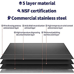BIEAMA 18 x 24 Inches Stainless Steel Prep Work Table NSF with Adjustable Under Shelf, Commercial Worktable Restaurant, Home and Hotel