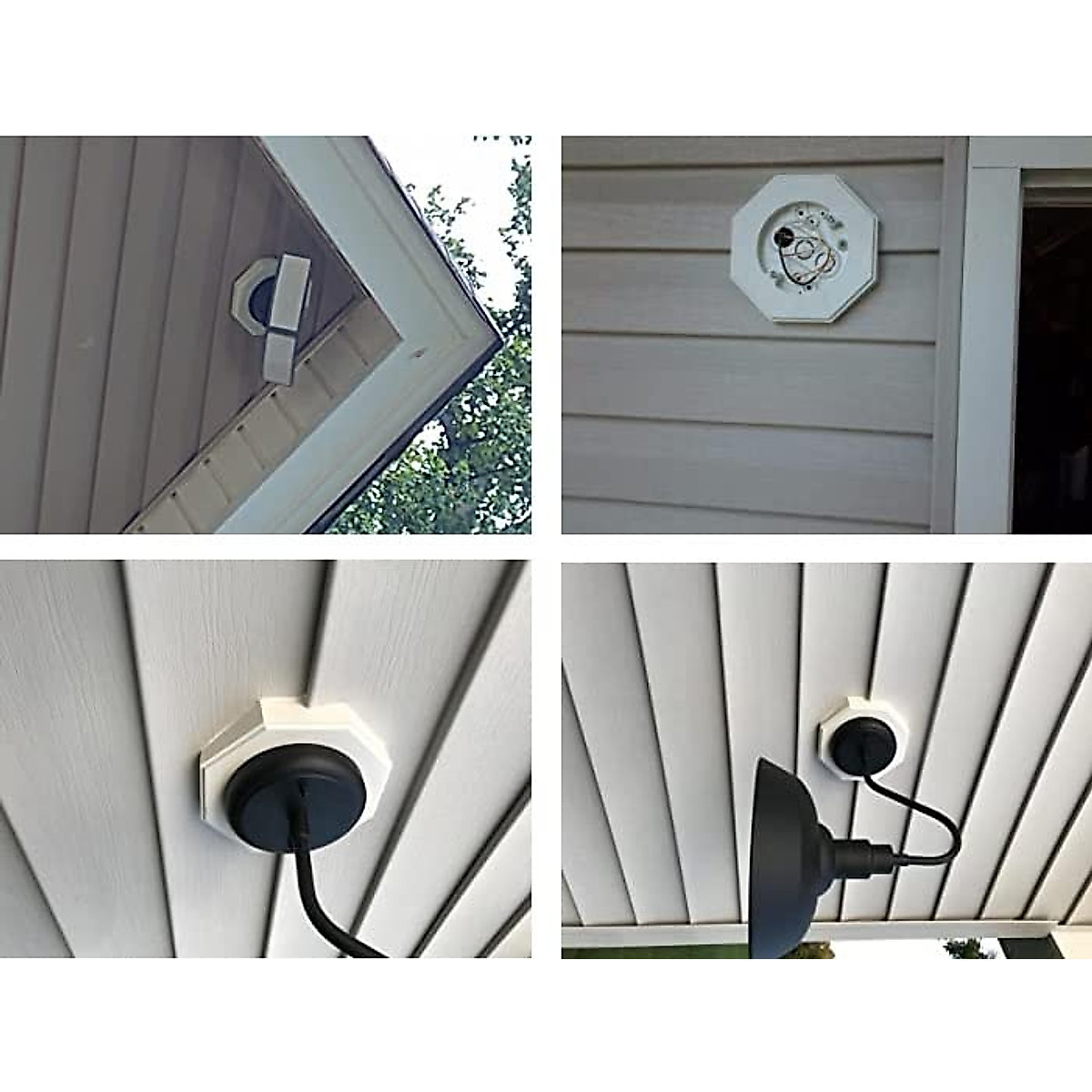iMBAPrice 8141-1 Vertical Siding Lamp Octagon Mounting Kit with Built-in Box for 1/2 Inch (0.5") Outdoor Vertical Siding Lap