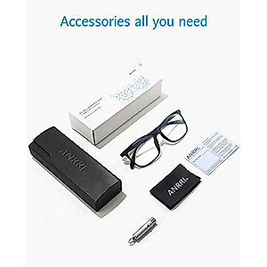 ANRRI Blue Light Blocking Glasses, Anti Eyestrain Lens Lightweight Frame Eyeglasses, Black, Men/Women