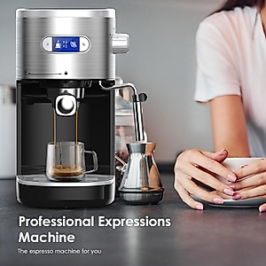 COWSAR Espresso Machine 20 Bar, Semi-Automatic Espresso Maker with Milk Frother Steam Wand, 45 OZ Removable Water Tank for Cappuccino, Latte, Home