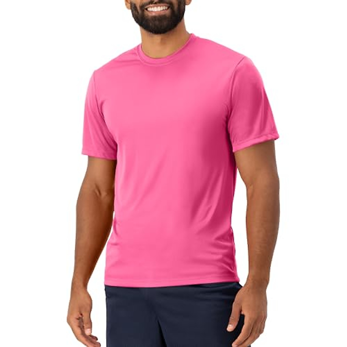 Hanes mens Sport Cool Dri Performance Tee Shirt, Wow Pink, Large US