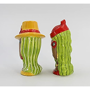Fine Ceramic Dollymamas African American Black Fashion Lady with Hats Salt & Pepper Shakers Set, 4-1/2" H