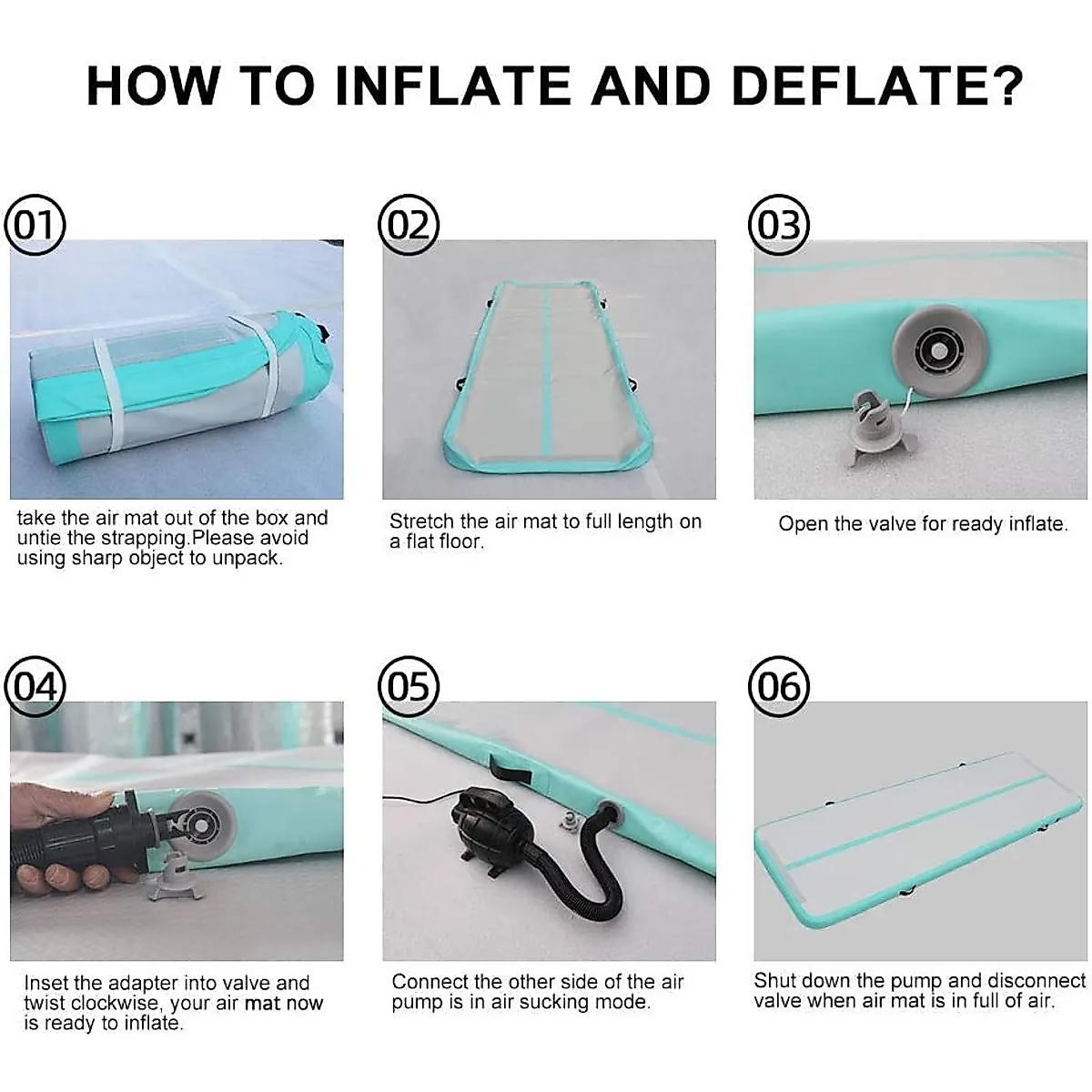 DAIRTRACK Air Tumbling Mat,Tumble Track 10ft/13ft/16ft/20ft Inflatable Gymnastics Air Mat for Gymnastics Training/Home Use/Gym/Cheerleading/Yoga/Water