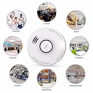 LSHOME 4 Pack Smoke Detector Fire Alarms 9V Battery Operated Photoelectric Sensor Smoke Alarms Easy to Install with Light Sound Warning, Test Button,9V Battery Included Fire Safety for Home Hotel