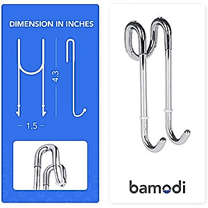 Bamodi Shower Hooks Set - Glass Door Shower Hooks 11 cm - Extremely Lightweight Bathroom Hooks Bath Shower Screen - Use as a Towel Hanger Bathroom Holder Shower Door