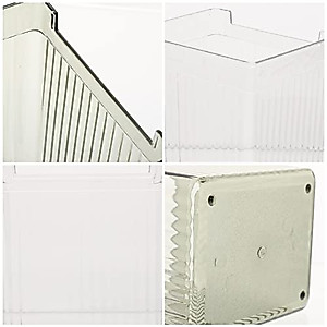 Fridge Organizer Bin 2pcs Refrigerator Organizer Bins: Plastic Storage Bins Food Storage Containers Fridge Trays Egg Organizer For Organizing Kitchen Food Snack Pantry Cabinet