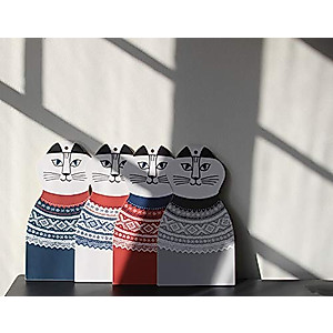 Marius Trulls Lisa Larsson Pattern Cat Shape Kitchen Chopping Cutting Board/Sandwich Tray - Opto (Red)