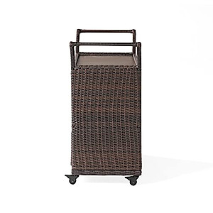 Christopher Knight Home Corona Outdoor Wicker Bar Table Cart, Multibrown
