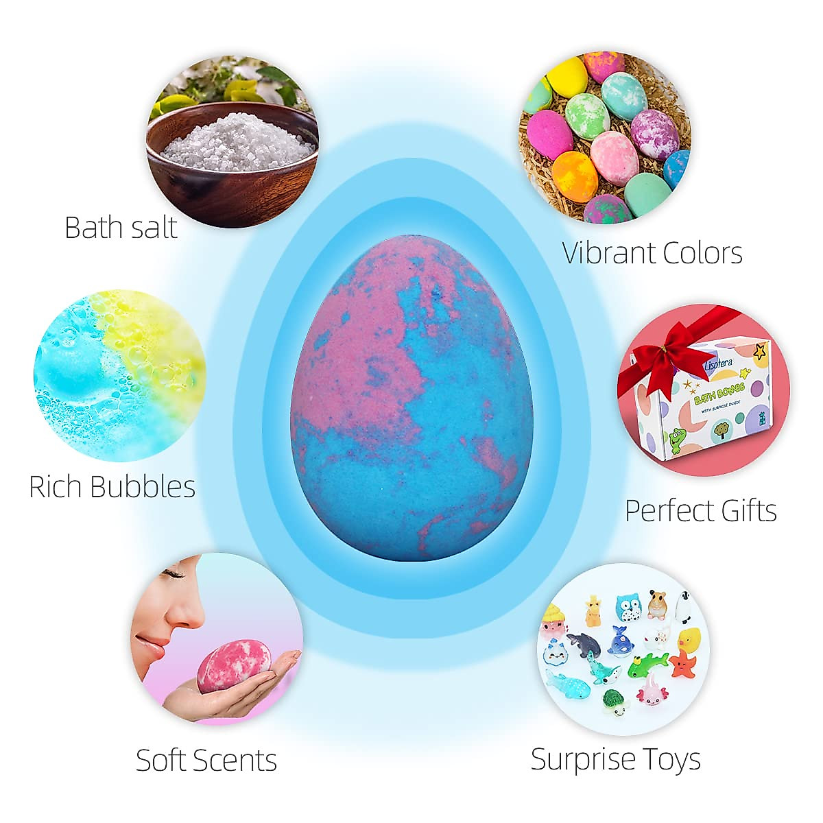 Bath Bombs for Kids with Toys Surprise Inside, Kids Bath Bombs Gift for Birthday Christmas, 12 Pcs Children Bubble Bath Fizz Dino Egg Gift Set for Mother Day and Party Favor for Girls and Boys
