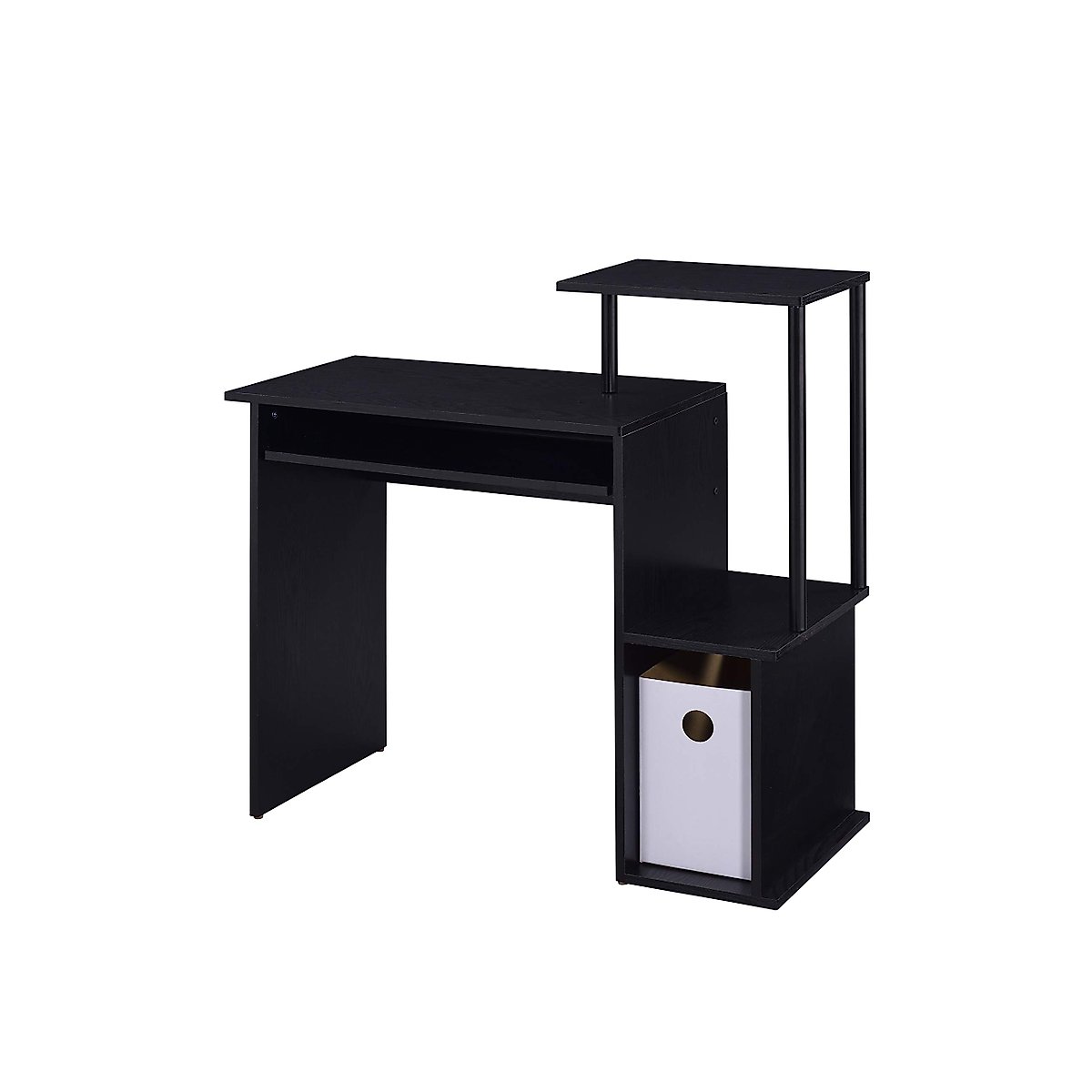 Acme Lyphre Wooden Rectangle Top Computer Desk with Keyboard Tray in Black