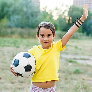 20 Pieces Soccer Hair Ties Elastic Ribbon No Crease Ponytail Holders Football Elastic Hair Ties Soccer Hair Accessories for Girls Women Soccer Party Team Members(Black)