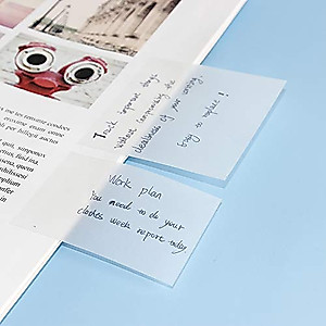 Multibey Transparent Sticky Notes Pad, 3x3" Waterproof Self-Adhesive Clear Memo Message Reminder, 10 Packs 500 Sheets (3 x 3 Inches)