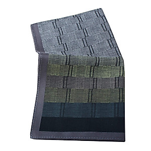 Mens Luxury 100% Cotton Handkerchiefs Plaid 6PCS