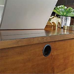 Pemberly Row Contemporary Aged Maple Double Pedestal Executive Desk with Drawers for Office