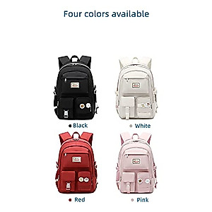 Women Girls' schoolbag leisure backpack Student College Backpack Travel Daypack 15.6 Inch Laptop Backpacks (Black)