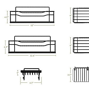 Joetin Shower Caddy Shelf with Hooks, Adhesive Shower Wall Organizer Shampoo Holder for Bathroom Shower Kitchen