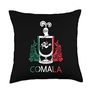Mexican Pride Camisa Comala Colima Estado De Mexico Escudo Eagle Aguila Throw Pillow, 18x18, Multicolor