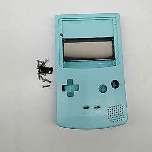 Cowhilan Replacement IPS Full Housing Shell Case + Screwdrivers Compatible with Gameboy Color GBC IPS Highlight Screen Console, Blue