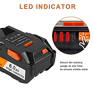 [1-Pack] 18V High-Output 6.0Ah! Battery for Ridgid 18 Volt Power Tools Battery R840087 R840083 R840086 R840085 R840084 AC840085 AC840086 AC840087P etc.