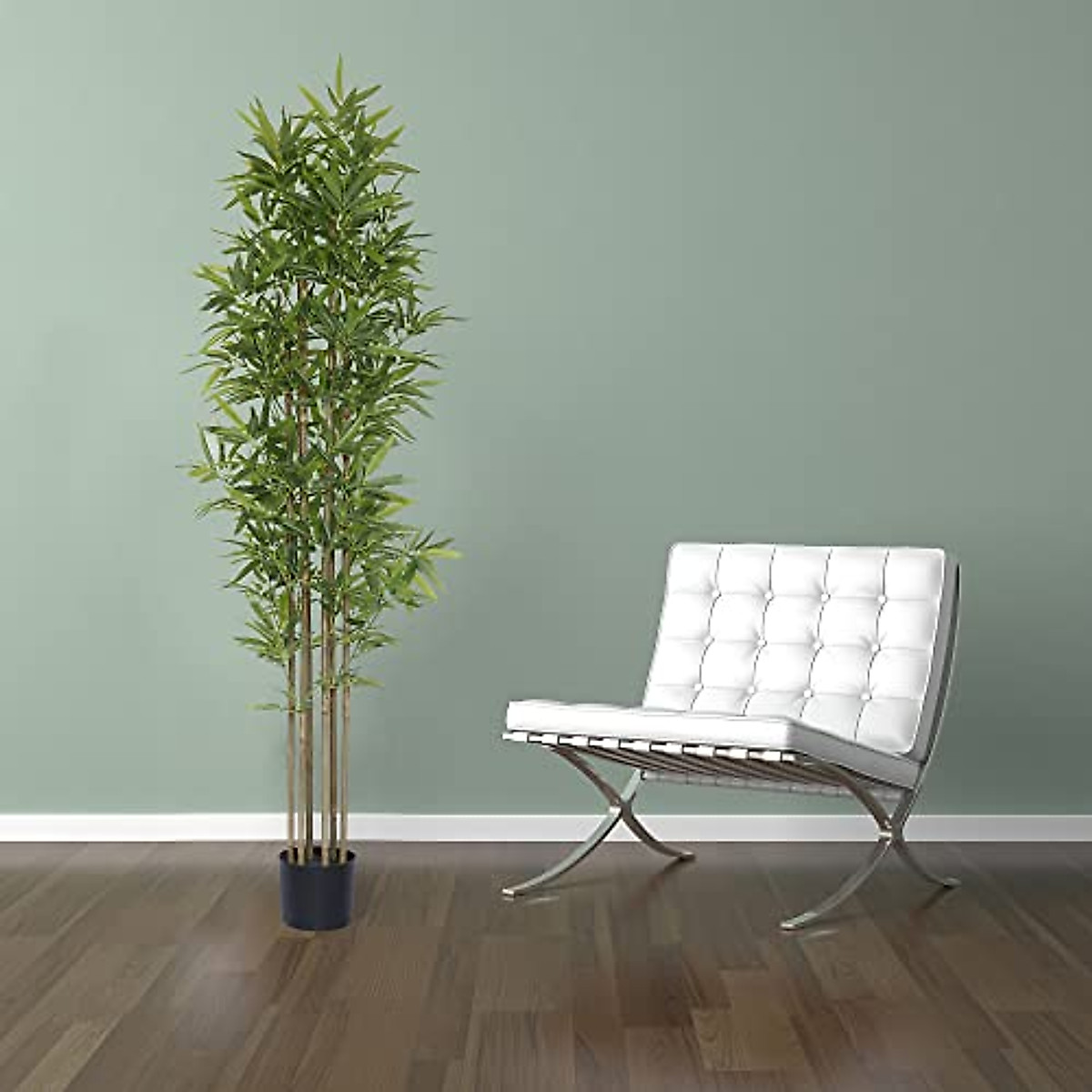SOFTFLAME 6ft Bamboo Artificial Tree, Faux Bamboo Plant, Artificial Plant with 6 Trunks, Ideal for Home Office Indoor Decoration