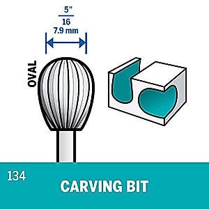 Dremel 134 Rotary Tool Accessory Carving Bit- Perfect for Wood, Plastic, Linoleum, and Soft Metals
