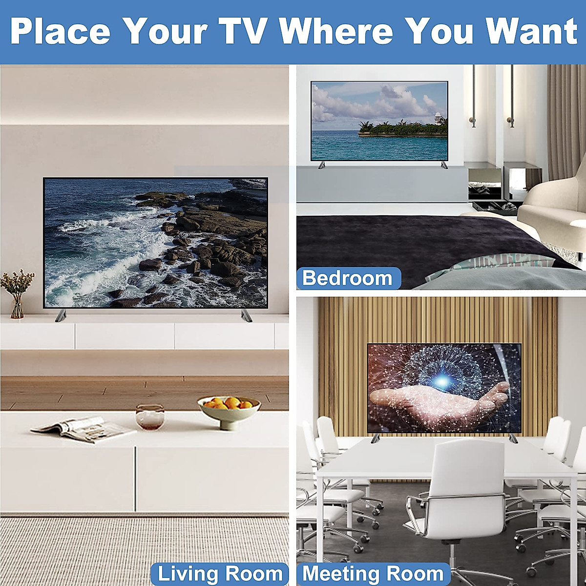 TV Base Stand for TCL Roku Smart TV, TV Legs for TCL TV Stand Legs, for 28 32 40 43 49 50 55 65 Inch TCL TV Legs - 28S305 32S325 32S305 40S325 43S303 50S423 50S546 55S401 55S525 65S555 with Screws