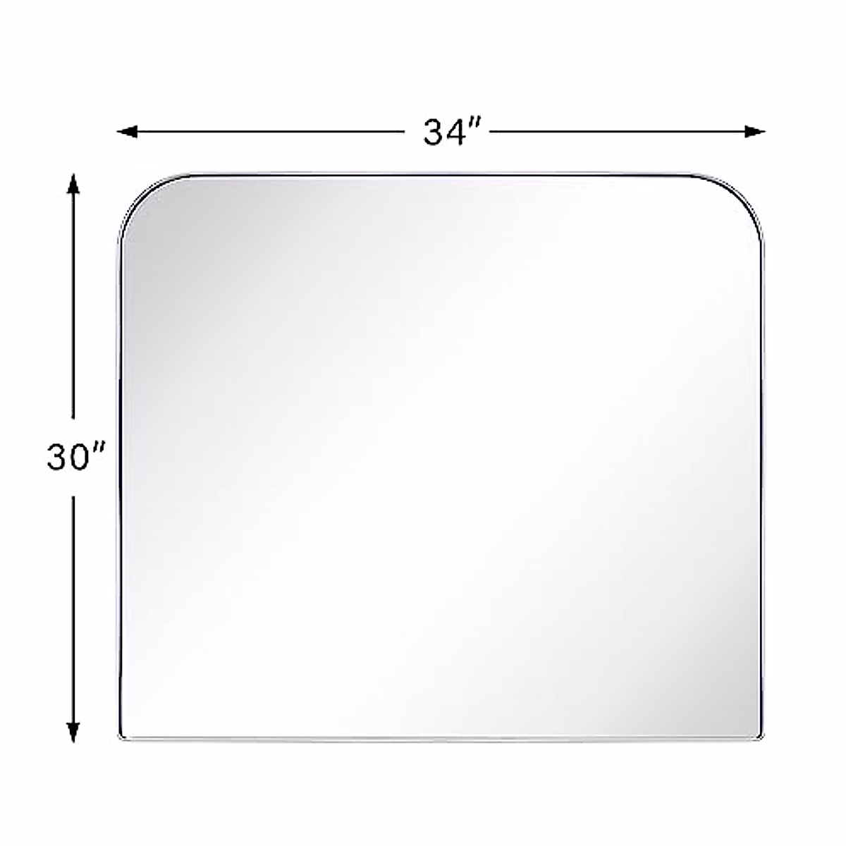 EGHOME 30x34'' Black Arched Mantel Mirror Arch Rounded Corner Mirror for Bathroom, Living Room or Powder Room