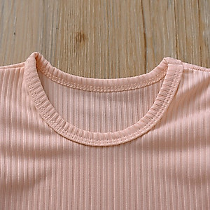 Baby Girls' Short-Sleeve Bodysuit Funny Ruffles Flower Jumpsuit Outfit for Infant Toddlers (White/Wine Red/Pink, 0-6 Months)