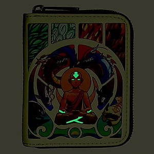 Avatar: The Last Airbender Aang Meditation Glow in the Dark Zip Around Wallet