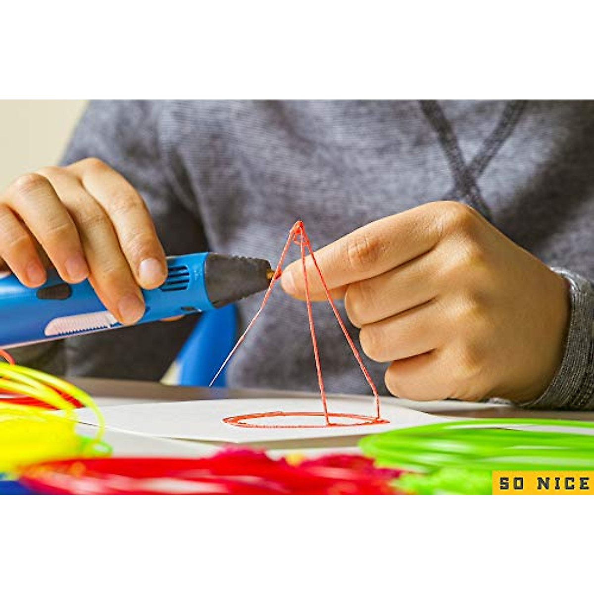 28 Colors, 3 Colors Glow in The Dark, Extra Long 3D Pen/Printer Filament 560 Feet, Premium PLA, Each Color 20 Feet, Bonus 100 Stencils Ebook Included by So Nice