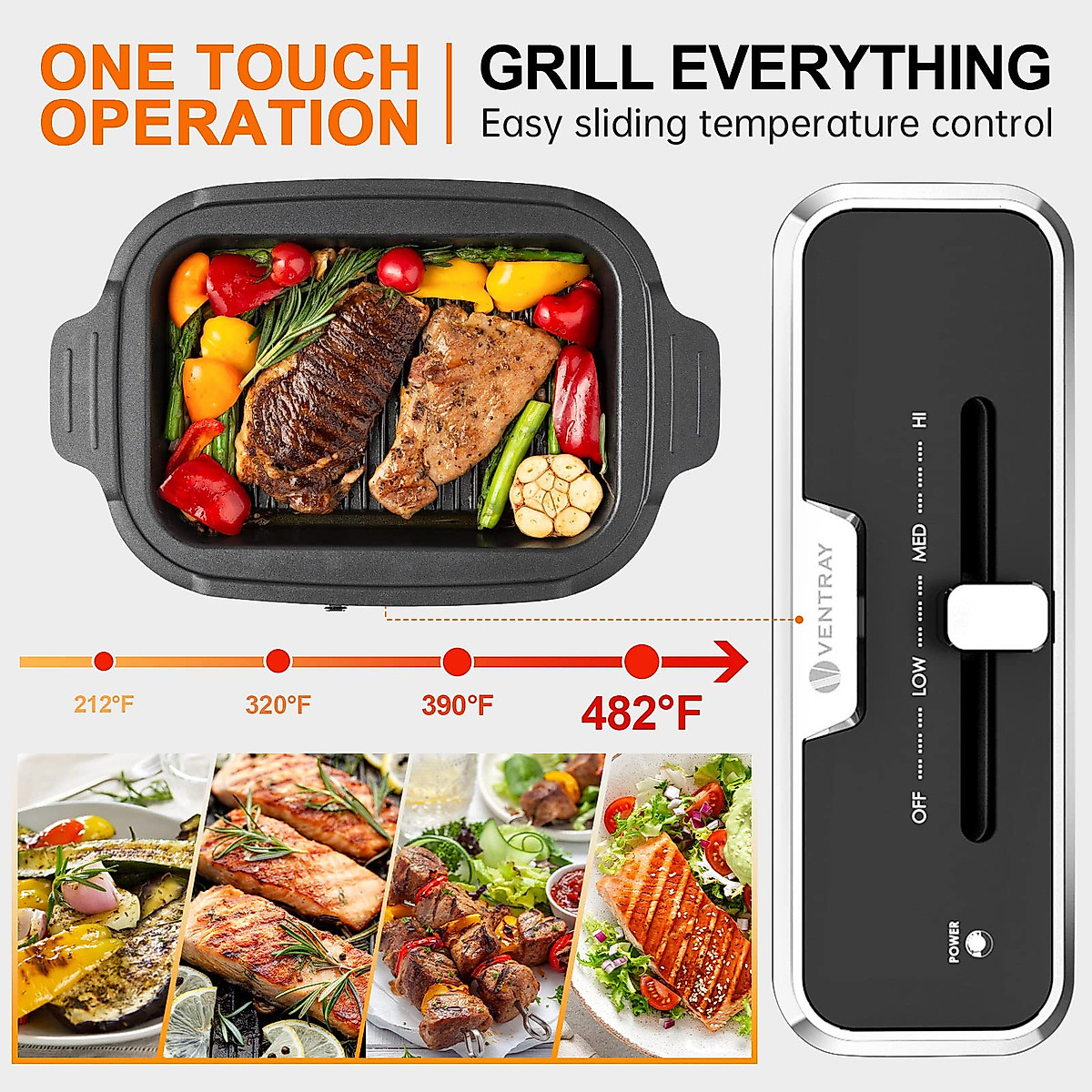 Indoor Electric Grill Appliance Griddle Party Electric Skillets Set with 5 Removable Nonstick Plates for Grilling, HotPot, BBQ, Dessert,Stir Fry, Paella Pasta Pot, All in One Cooking Machine