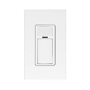 Leviton ODS15-I1W Wallbox, PIR 15A Switching, 120VAC, Configurable with The Smart Sensor App, White