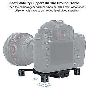 NICEYRIG Quick Release Plate for Arca-Swiss Standard Applicable for Large DSLR and Mirrorless Camera, with Four Feet Stabilty Support - 520