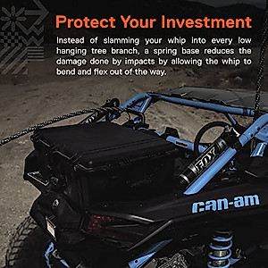 Heavy-Duty Barrel Spring Mounting Base [Black-Finish] [6mm Spring] [1/2" Mounting Hardware] CB Radio Antenna/Lighted LED Whips up to 102"